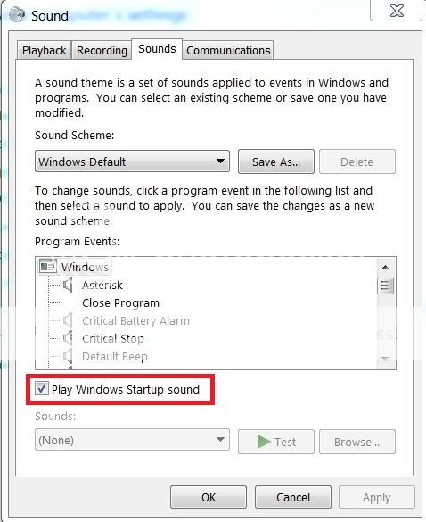 No Windows 7 Startup Sound - Windows 10 Forums